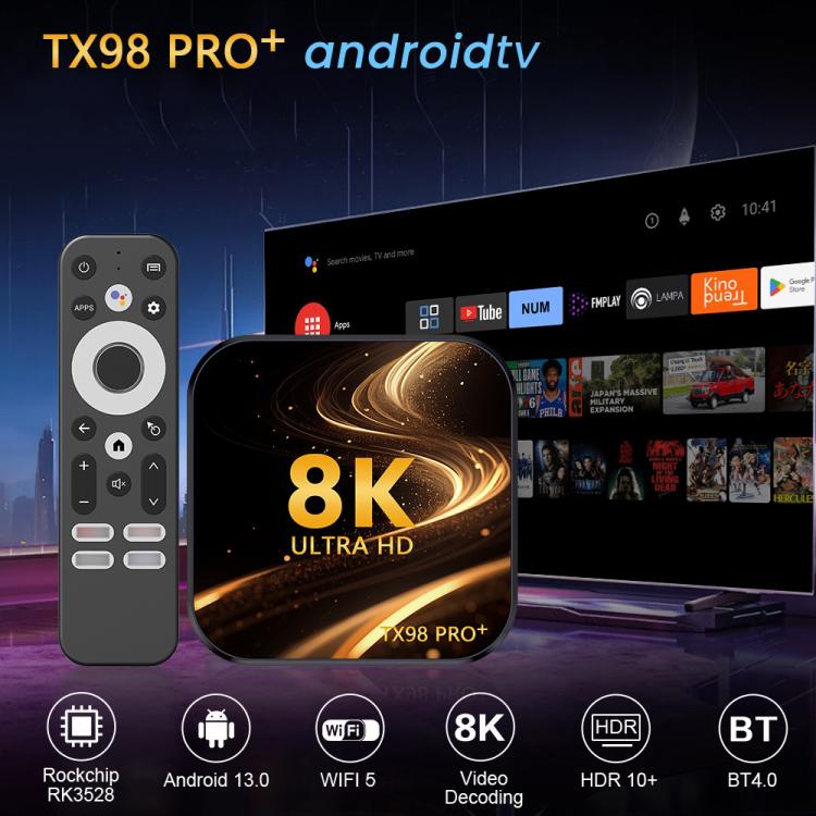 TX98 Pro+ 8K UHD Android 13 Smart TV Box with Remote Control, 4GB+64GB – Maverick Sales