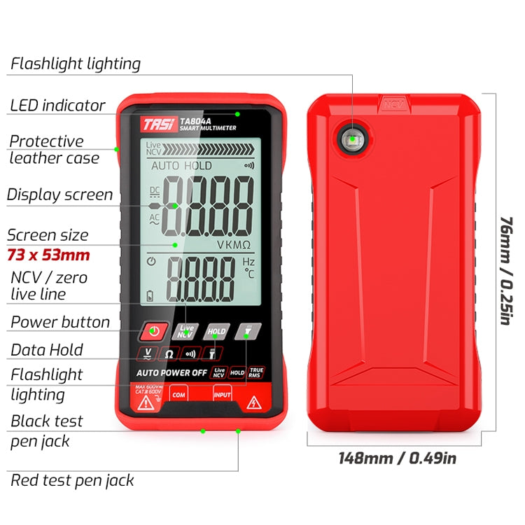 TASI TA804B Auto + Manual Color Screen Digital Intelligent Multimeter ...