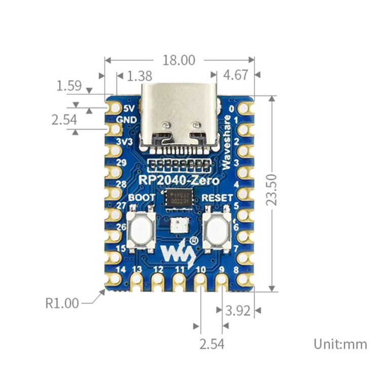 Waveshare Pico Like Mcu Board Based On Raspberry Pi Rp2040 Spec Zero