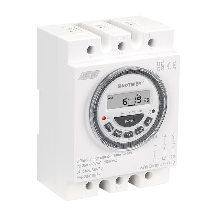 SINOTIMER TM619-380V 16A 3 Phase Timer Switch 7-Day Programmable Minim – Maverick Sales