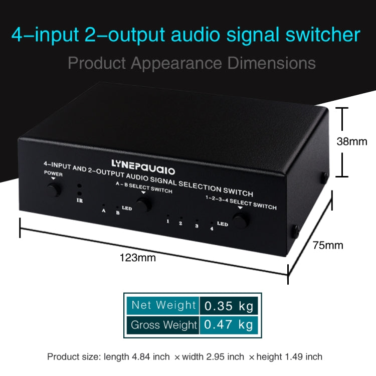 4 In 2 Out 2 In 4 Out Rca Audio Signal Selector Switch Device With R