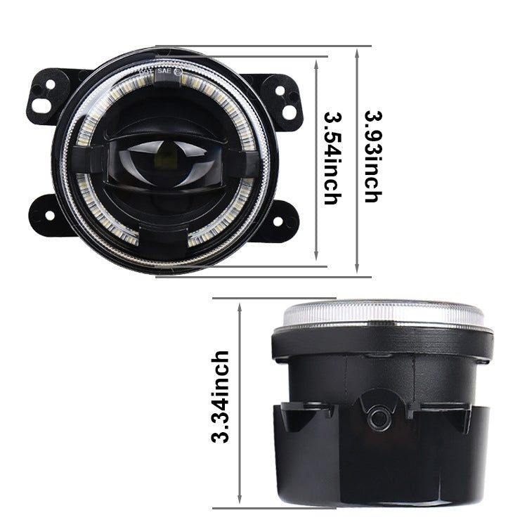 2 PCS 4 inch Car LED Angel Eyes Spotlight Modified Fog Lights for Jeep ...