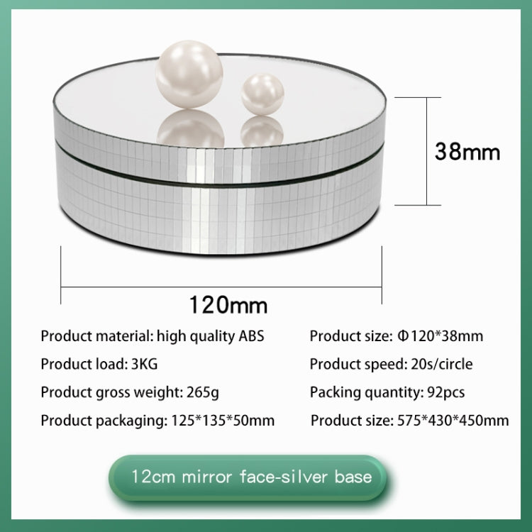 12cm 360 Degree Rotating Turntable Mirror Electric Display Stand Video ...