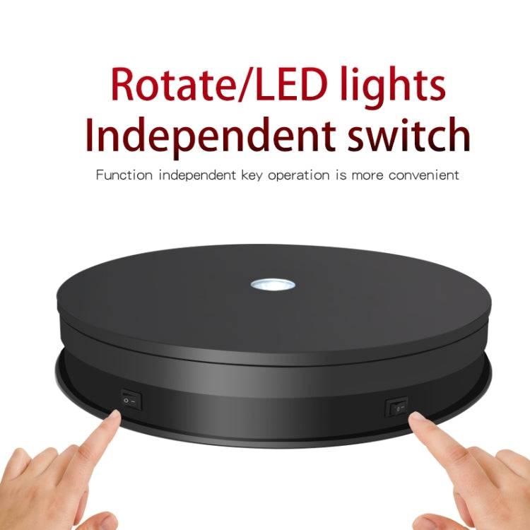 30cm Electric Rotating Turntable Display Stand LED Light Video Shootin ...