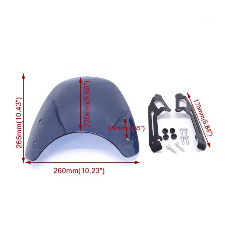XRL-DF-7654 Motorcycle Headlight Retro Windshield for DUCATI(Black ...