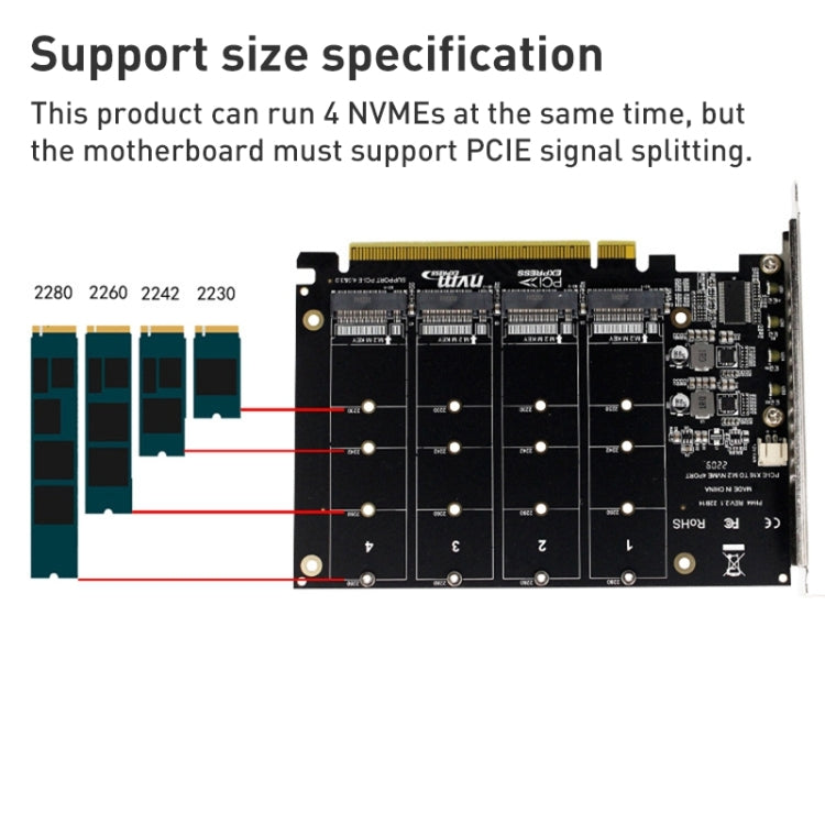 PH44 NVME 4 Disk Array Card PCI-E Signal Split Array Card – Maverick Sales