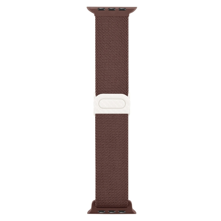 For Apple Watch Series 5 44mm Carbon Fiber Texture Snap Buckle Nylon W ...