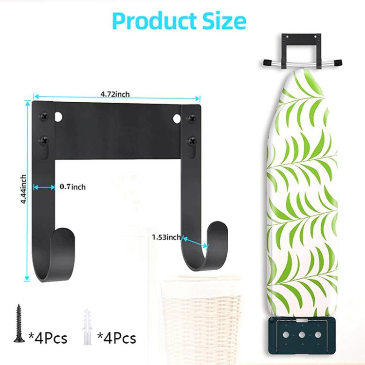 Wall Mounted Ironing Board Bracket Adjustable Ironing Board Hanger(Bla ...