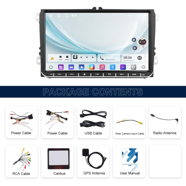 For Volkswagen Android 15 9 inch Screen Car Player Car Central Control ...