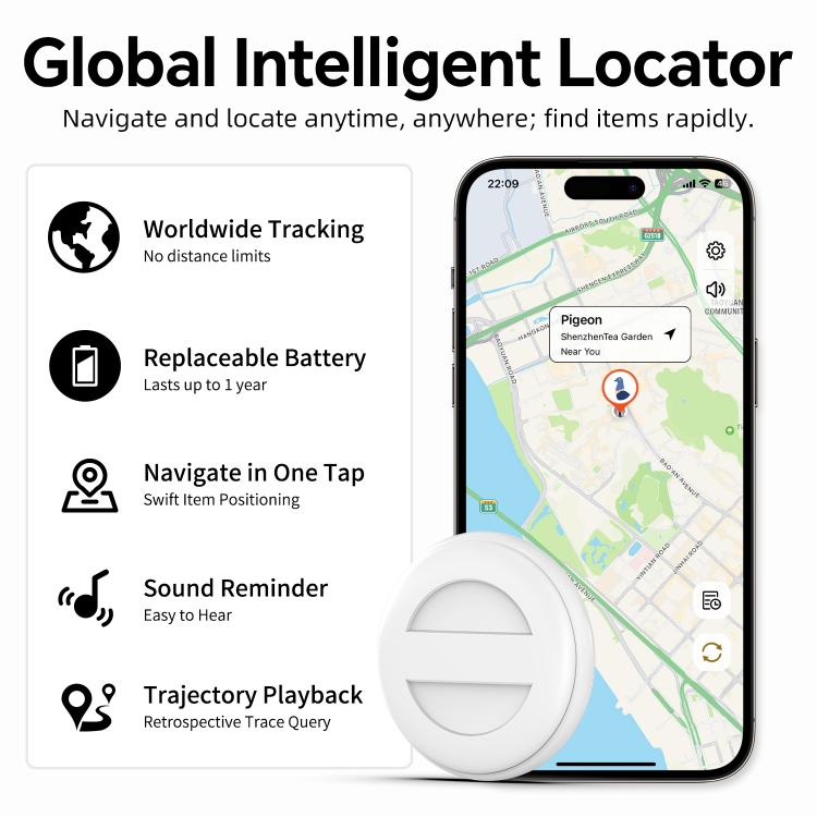 M10 Mini GPS Location Tracker Anti-lost Device with Keychain(White ...