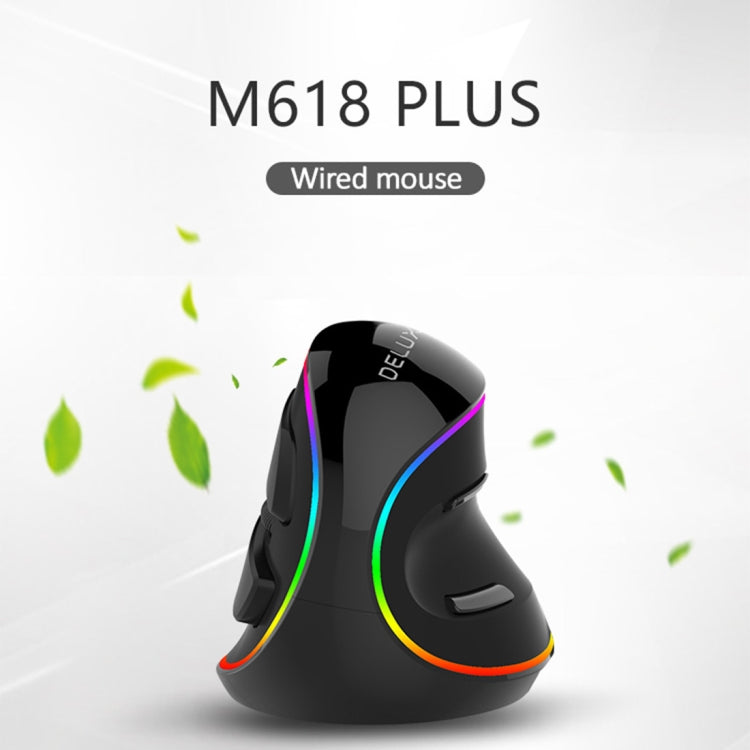 DELUX M618 Plus RGB Wired Optical Mouse Ergonomic Vertical Mouse 4000D ...
