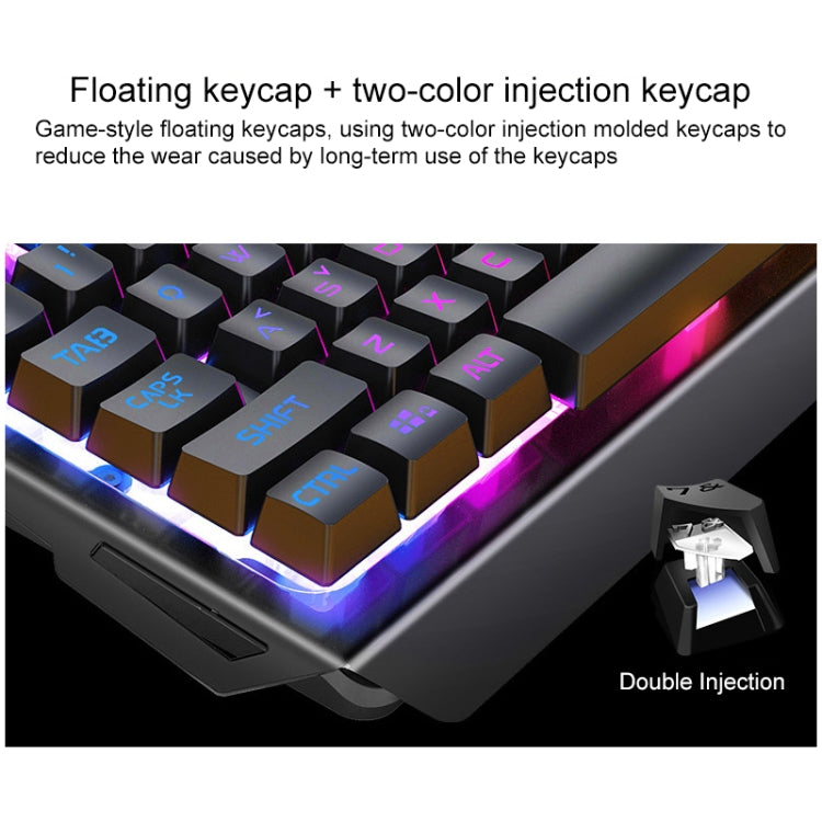 YINDIAO V2 Mechanical Feel Gaming Keyboard Mouse Set (Black Orange Yel ...
