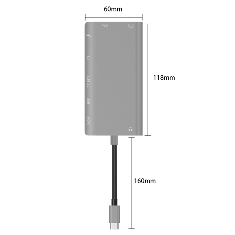 Onten 9591BD 8 in 1 USB-C / Type-C to PD USB-C / Type-C Charging + 100 ...