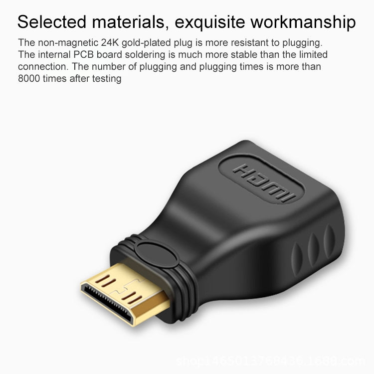 Gold Plated Mini HDMI Male to HDMI 19 Pin Female Adapter(Black ...