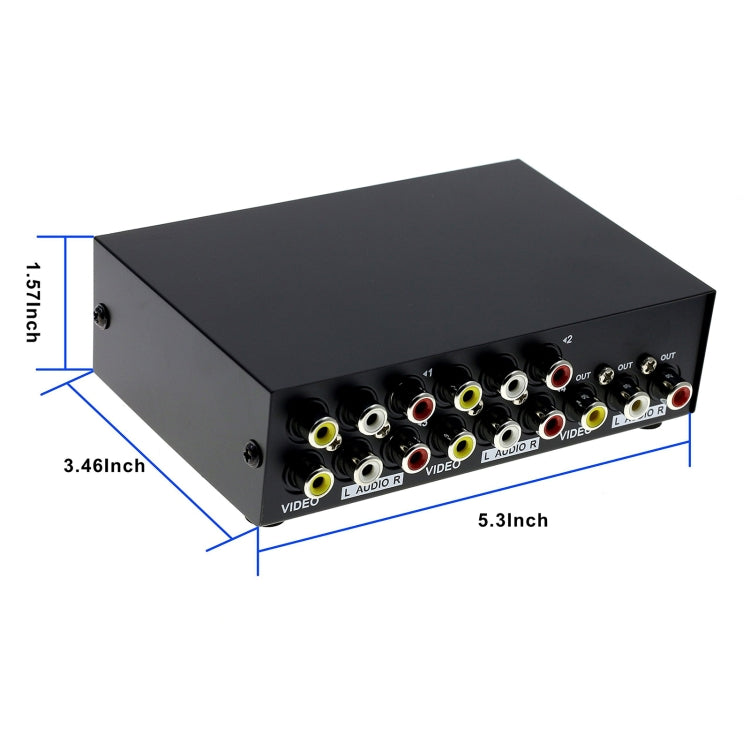 4 Port Input 1 Output Audio Video AV RCA Switch Box – Maverick Sales