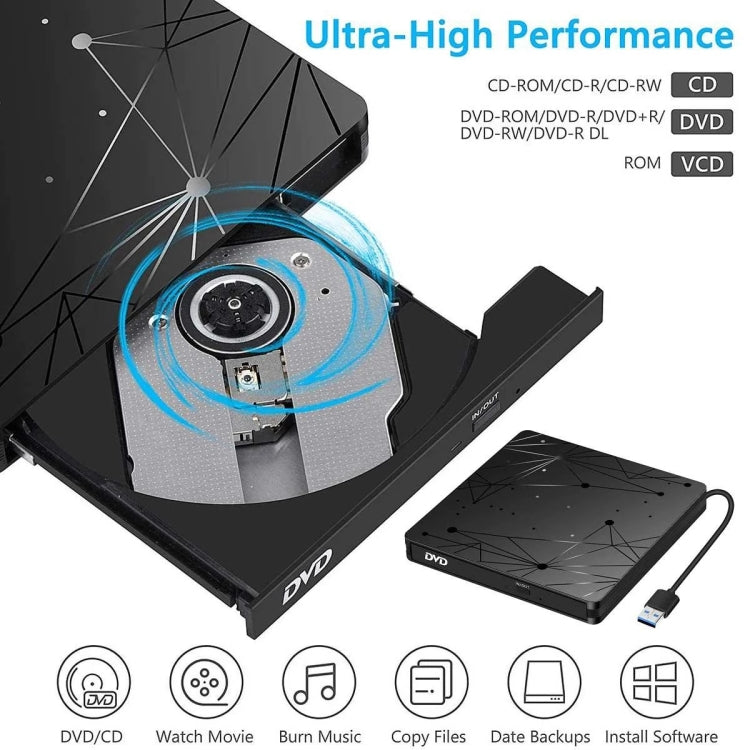 External USB 3.0 Portable DVD RW Reader Optical Drive Reader – Maverick ...