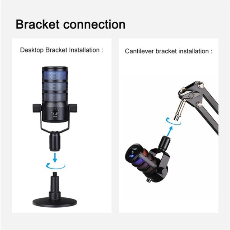 PDO RGB Light Live Streaming Gaming Desktop Noise Reduction Microphone ...