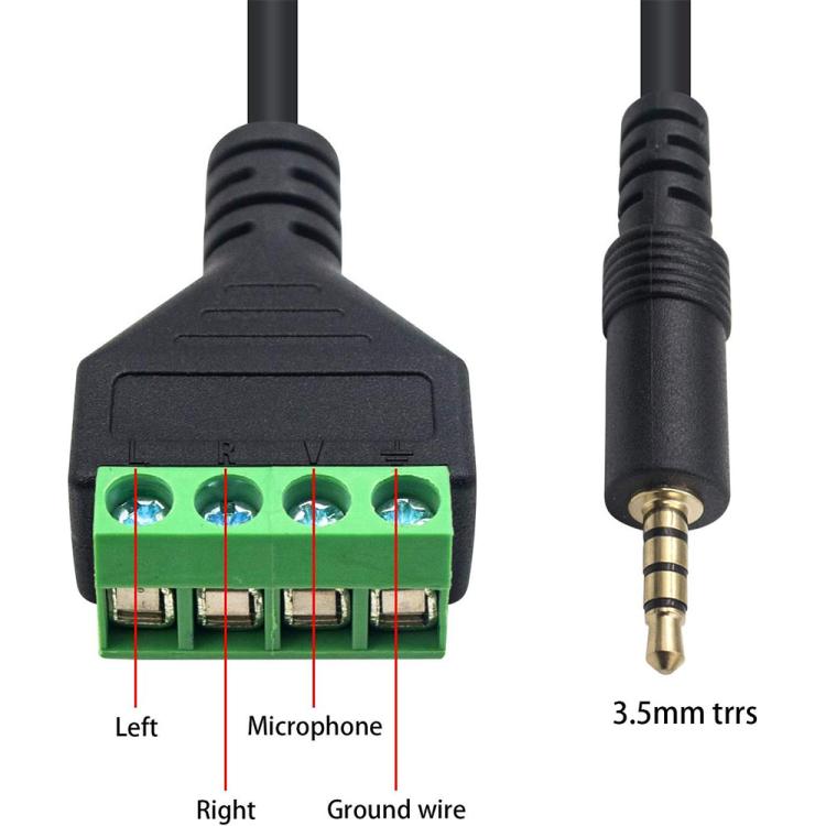 JUNSUNMAY 3.5mm Male to 4 Pin Stereo Audio Terminal Block Balum Connec ...