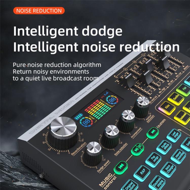 X9 48V Phantom Power Bluetooth Audio Mixer 4-Channel USB Sound Card Vo ...