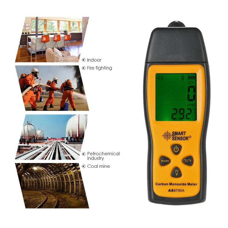 Smart Sensor AS8700A Handheld Carbon Monoxide Meter High Precision Dig ...