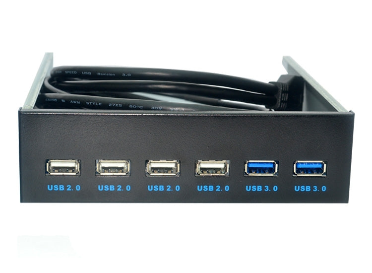 6 Ports 5.25 Inch Floppy Bay Front Panel With Power Adapter USB Hub Sp ...