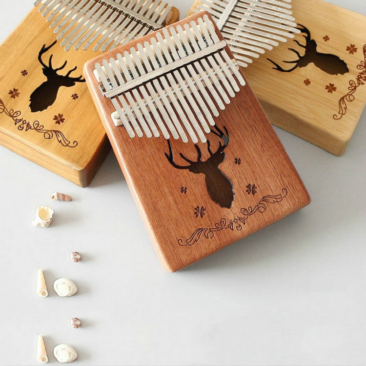 17-tone Kalimba Portable Thumb Piano, Style:Spruce-Classic Deer ...