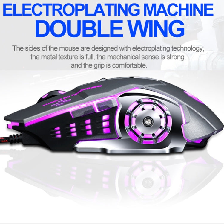 T-WOLF V6 USB Interface 6-Buttons 3200 DPI Wired Mouse Gaming Mechanic ...