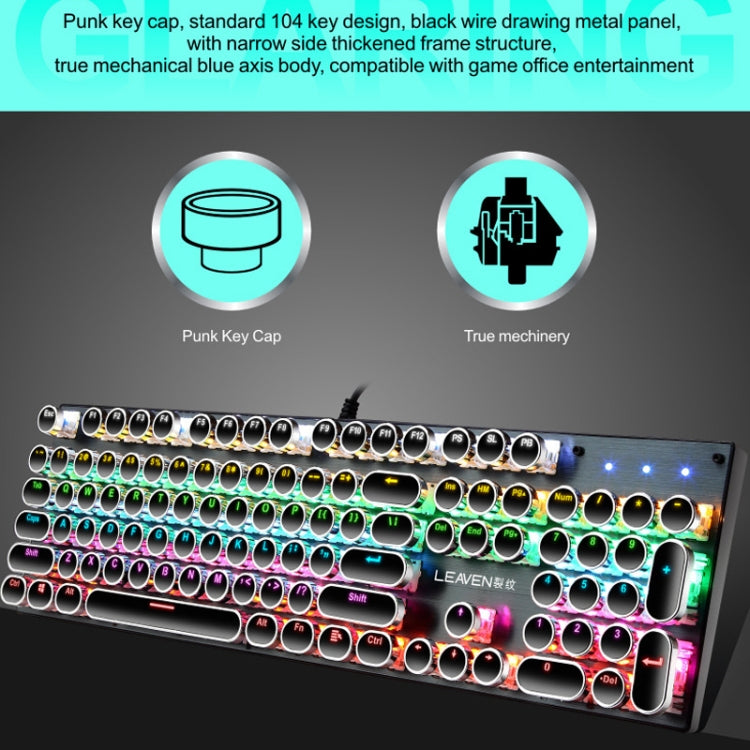 104 Keys Green Shaft RGB Luminous Keyboard Computer Game USB Wired Met ...