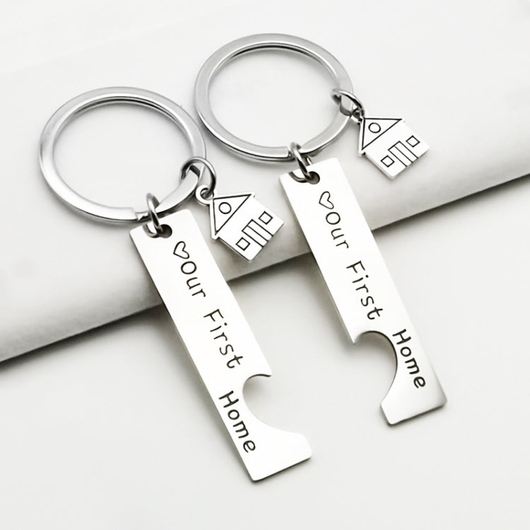 Stainless Steel Titanium Steel Keychain House Pendant(OPP Bag ...