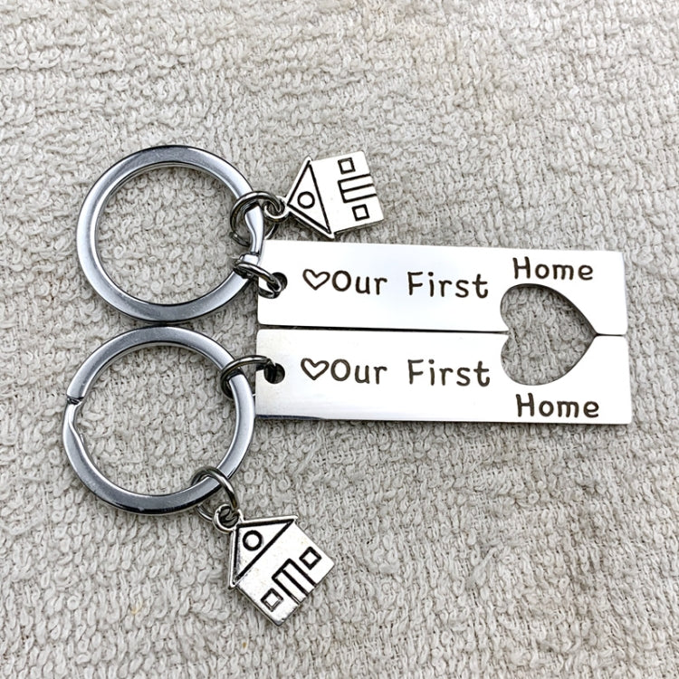 Stainless Steel Titanium Steel Keychain House Pendant(OPP Bag ...