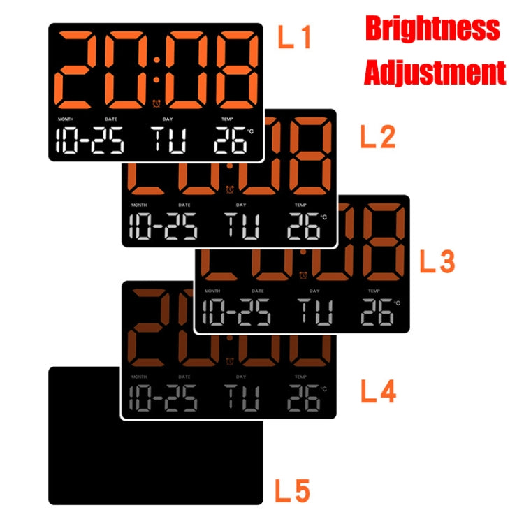 Large Display Led Digital Clock 5 Modes Brightness Adjustable Temperat ...