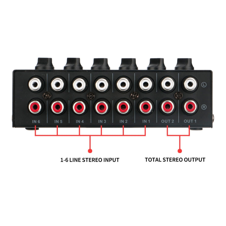 Audio Stereo Hub 6-Channel Passive Mixer Controller(CX600) – Maverick Sales