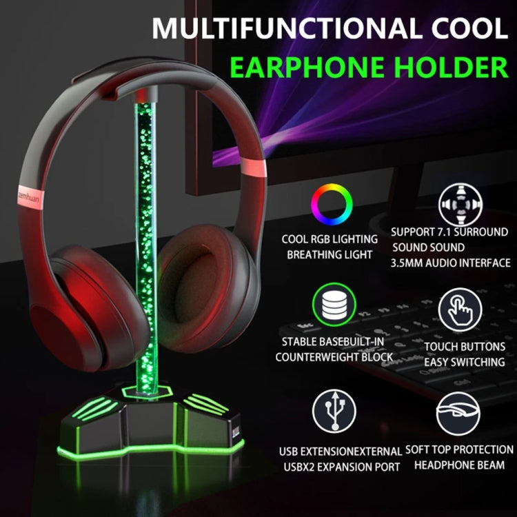 RGB Lighted Headphone Stand With Ambient Light USB Expansion Port Head ...
