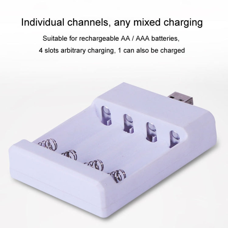 Fast USB 4 Slot Battery Charger AA/AAA Rechargeable Battery Universal ...