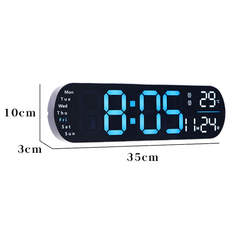 Remote Control Digital Display Atmosphere Light Wall Clock Living Room ...