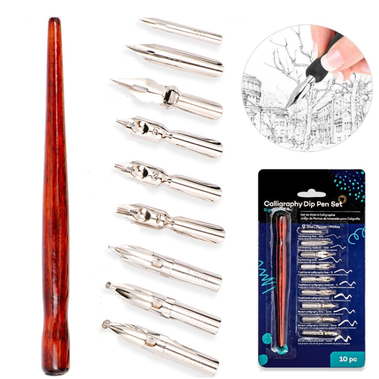 9 Calligraphy Nibs+ Dip Pen Set For Cartoon Sketching Art Drawing ...