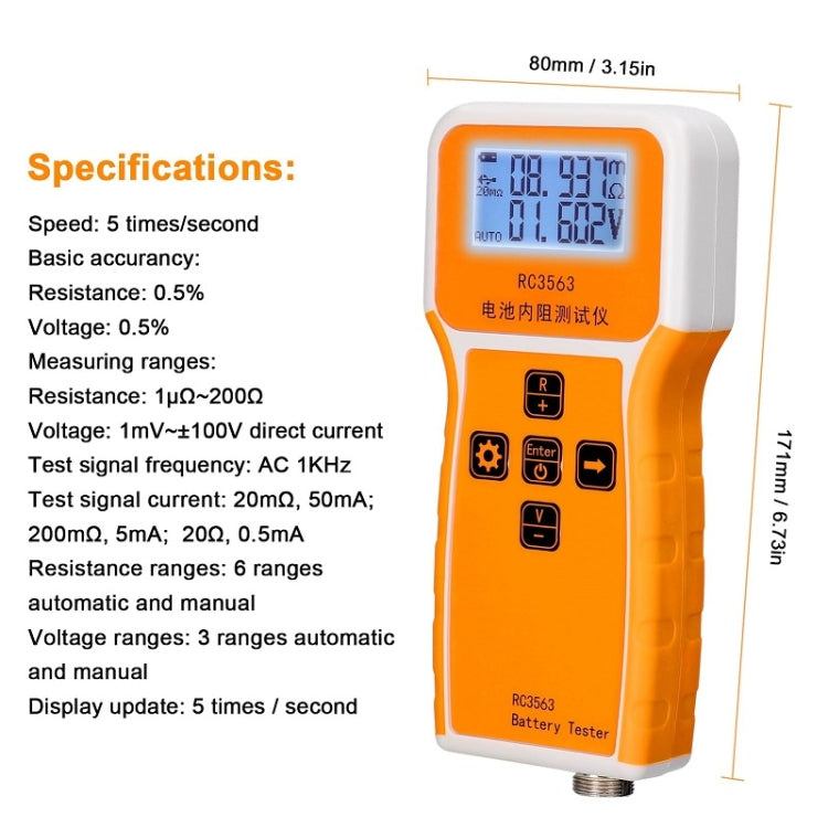 High-Precision Battery Voltage Internal Resistance Tester, Specificati ...