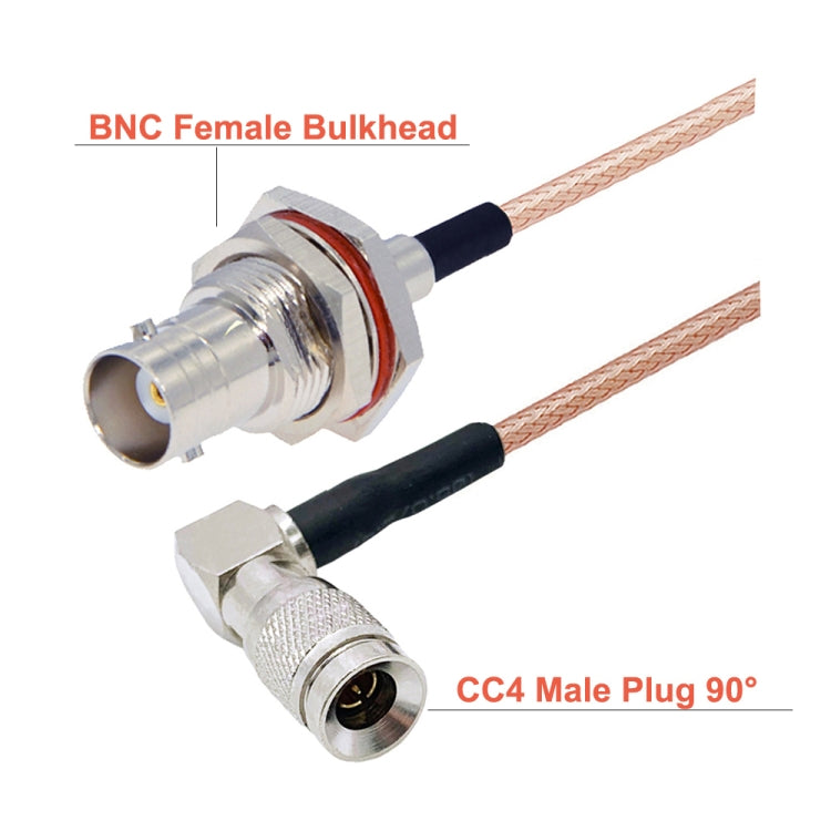 30cm CC4 Male Elbow To BNC Through Wall Waterproof Female Connector Ca ...