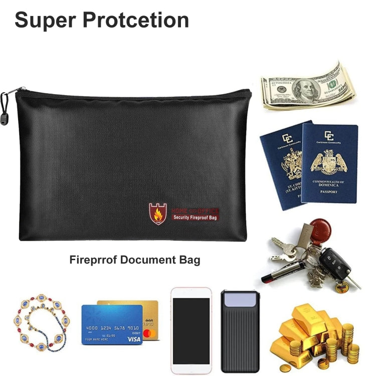 13.4x9.8in Fireproof Waterproof Document And Money Bag Cash Envelope F ...