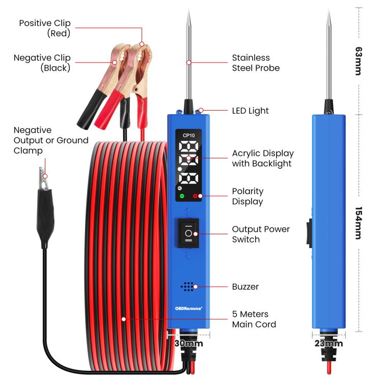 OBDResource 0-80V Multi-Function Portable Automobile Circuit Tester(CP ...