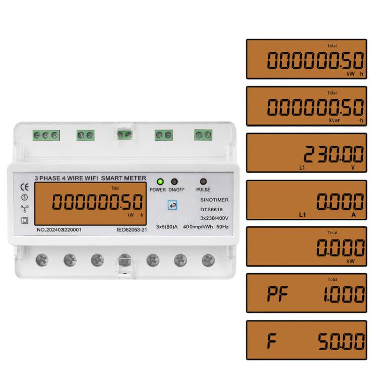 SINOTIMER DTS6619-050 80A With Switch 3-phase Tuya WiFi Energy Meter A ...