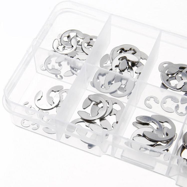 120pcs / Box M1.5-M10 304 Stainless Steel E-Type Open Retaining Ring K ...