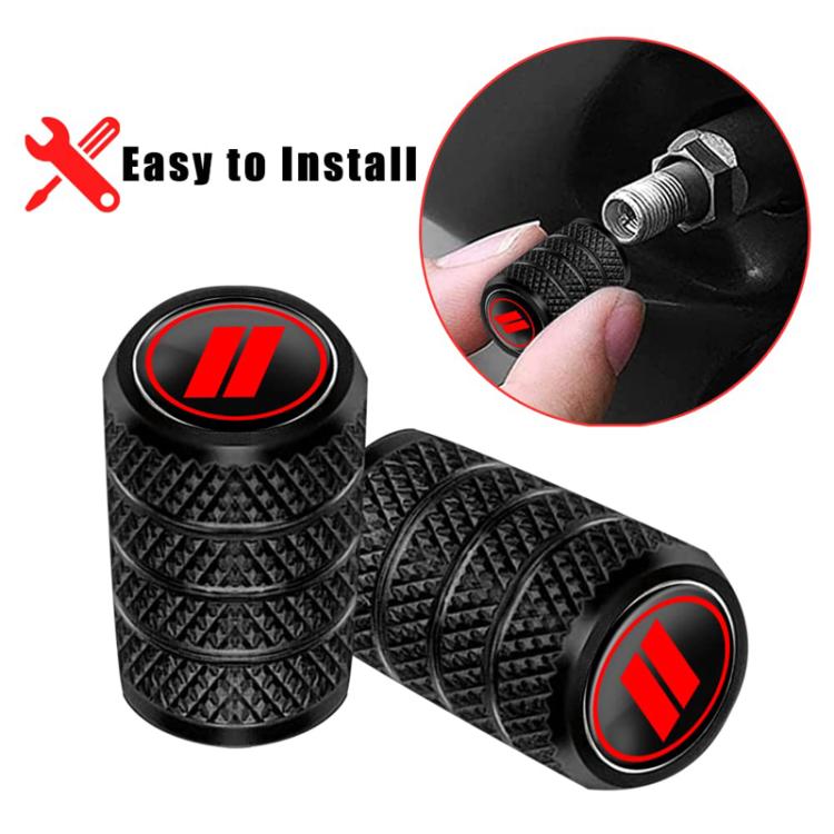 2 Sets Car Modification Aluminum Tire Valve Caps, Style: Red Strip Gri ...