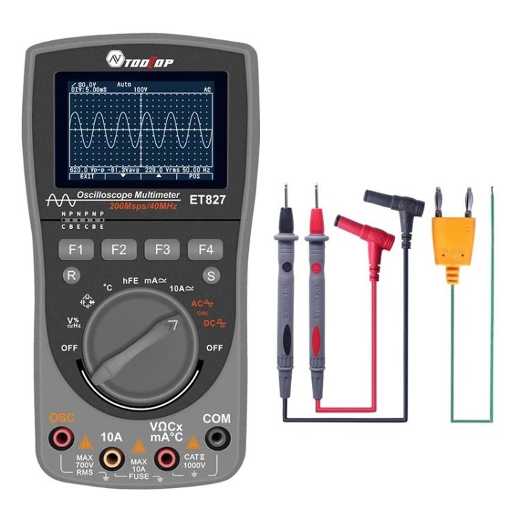 TOOLTOP ET827 Oscilloscope Multimeter 200Msps Sampling Rate 40MHz Osci ...