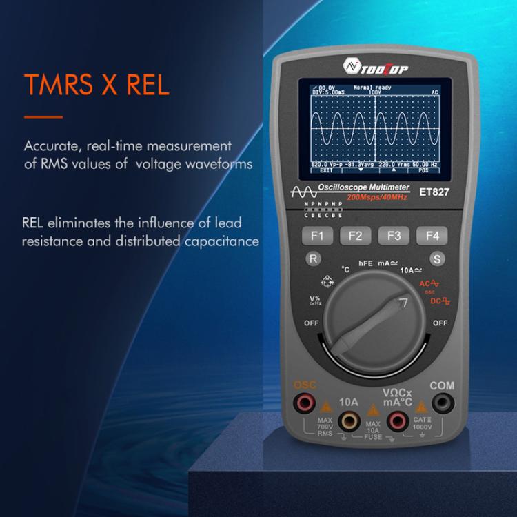TOOLTOP ET827 Oscilloscope Multimeter 200Msps Sampling Rate 40MHz Osci ...