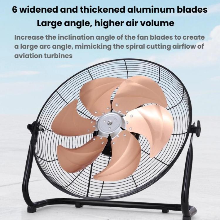 14 inch 4 Gears 5 Blades Powerful High Power Floor Fan Industrial Elec ...