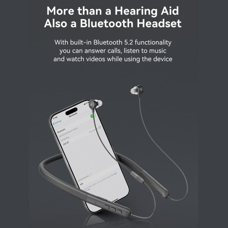 Neckband Bluetooth Hearing Amplifier For Seniors Semi-In-Ear Design Wi ...