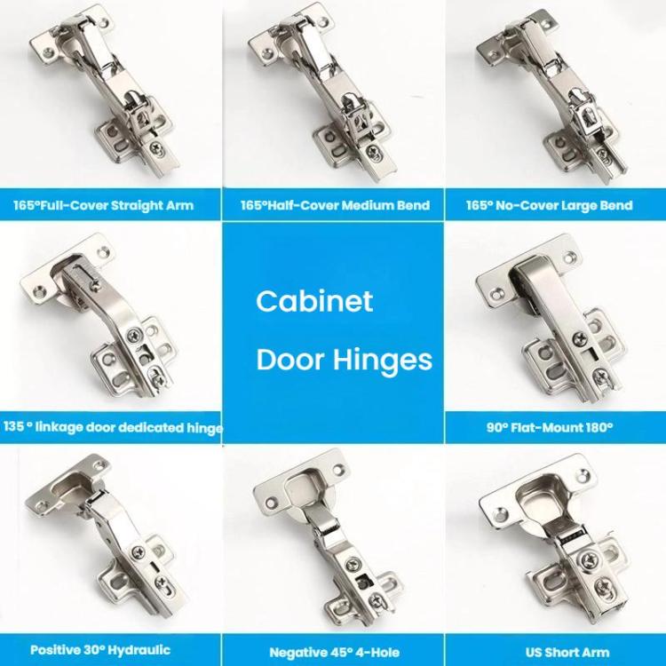 165-degree No-Cover Large Bend Cabinet Door Hinges Hydraulic Damp Buff ...