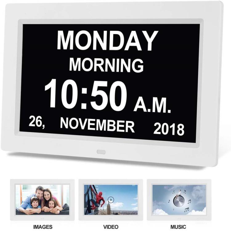 10-Inch Digital Clock With Voice Time Announcement, Auto DST Adjustmen ...