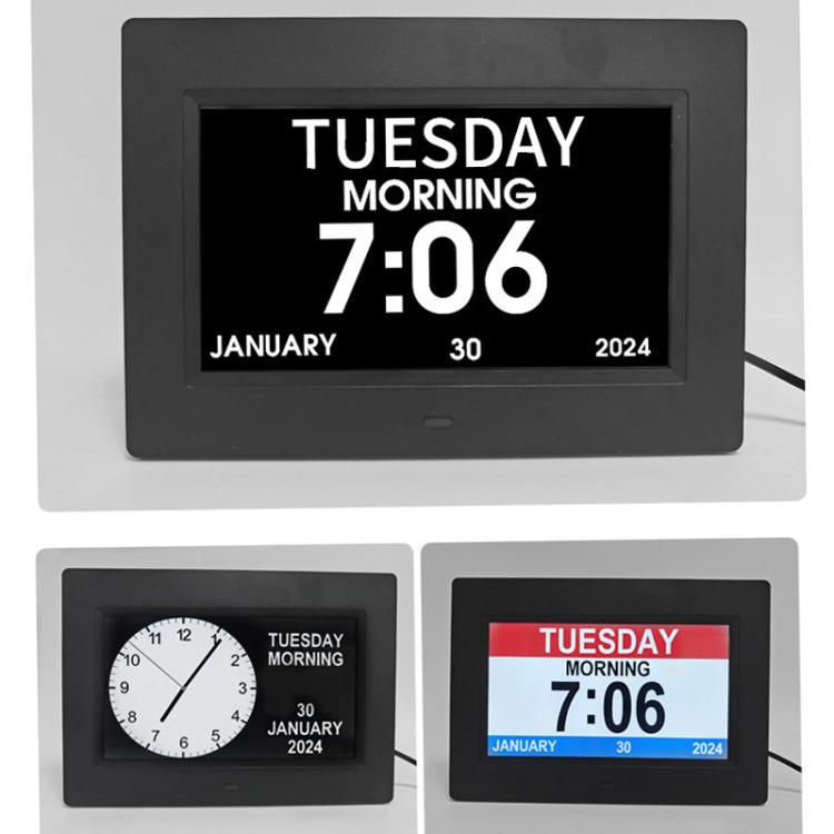 7-inch Digital Frame Calendar Day Clock With 3 Medication Alerts, 5 Cu ...
